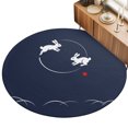5ft Round Rug Navy Blue Modern Area Rugs for Living Room Bedroom ...