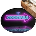 5ft Round Rug Neon Sign Area Rugs for Living Room Bedroom Washable Non ...