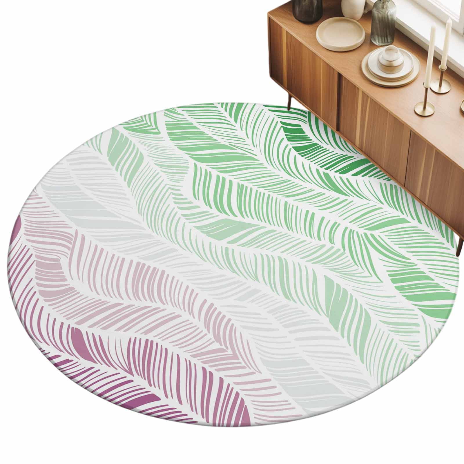5ft Round Rug Ombre Green Pink Area Rugs for Living Room Bedroom ...