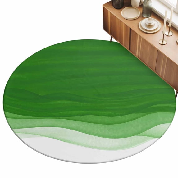 5ft Round Rug Ombre Green Waves Area Rugs for Living Room Bedroom ...