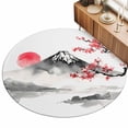 5ft Round Rug Pink Floral Area Rugs for Living Room Bedroom Washable ...