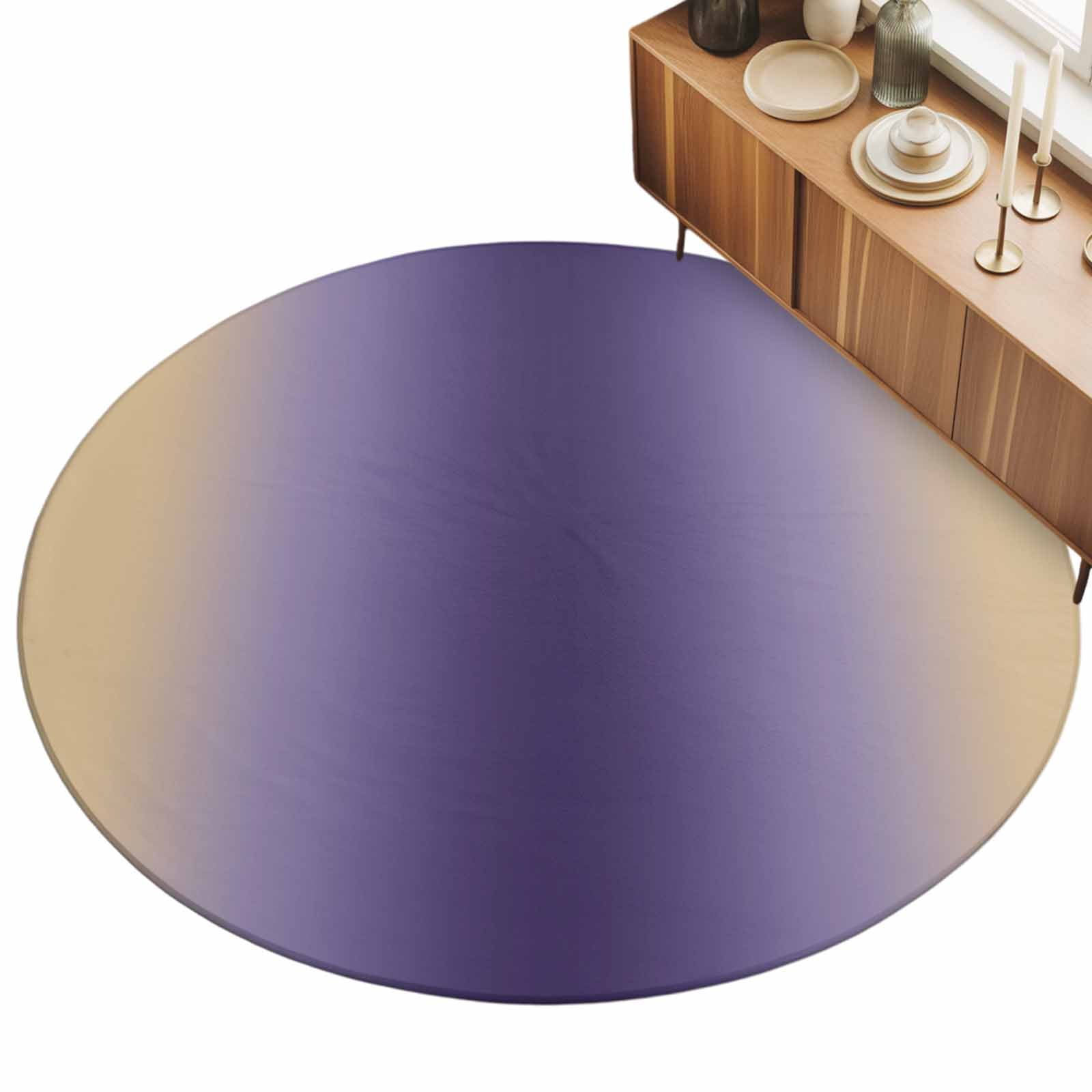 5ft Round Rug Purple Yellow Ombre Area Rugs for Living Room Bedroom ...
