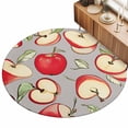 5ft Round Rug Red Apples Area Rugs for Living Room Bedroom Washable Non ...
