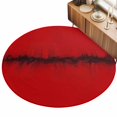 5ft Round Rug Red Black Ombre Area Rugs for Living Room Bedroom ...