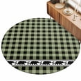 5ft Round Rug Sage Green Black Area Rugs for Living Room Bedroom ...