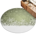 5ft Round Rug Sage Green Snowflakes Christmas Area Rugs for Living Room ...