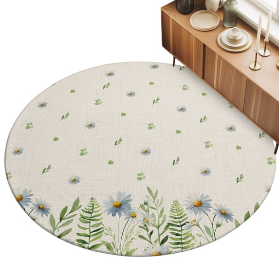 5ft Round Rug Spring Botanical Area Rugs for Living Room Bedroom ...