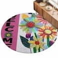 5ft Round Rug Spring Daisy Area Rugs for Living Room Bedroom Washable ...