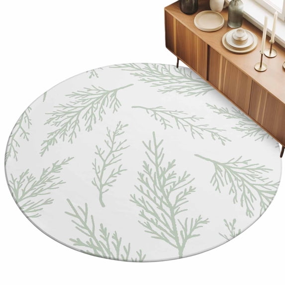 5ft Round Rug Spring Green Tree Branches Area Rugs for Living Room ...