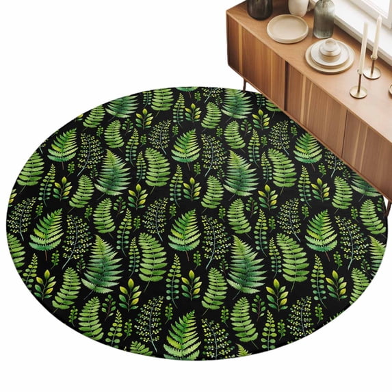 5ft Round Rug Spring Leaves Area Rugs for Living Room Bedroom Washable ...