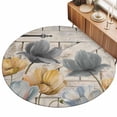 5ft Round Rug Spring Tulips Flower Area Rugs for Living Room Bedroom ...