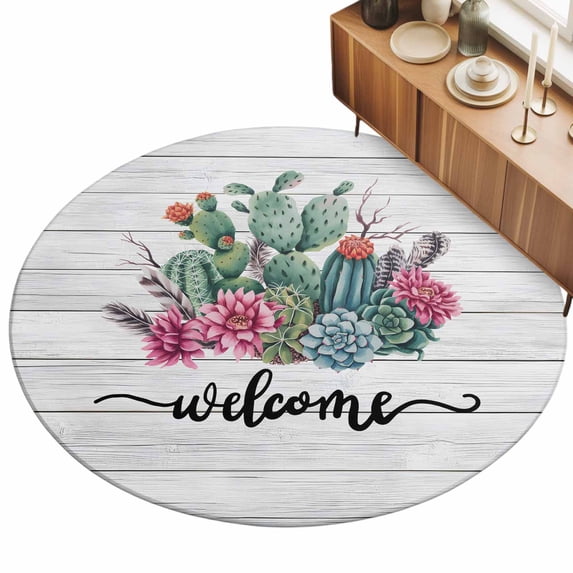 5ft Round Rug Summer Tropical Plants Area Rugs for Living Room Bedroom ...
