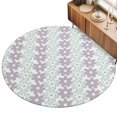 5ft Round Rug Teal Purple Floral Area Rugs for Living Room Bedroom ...