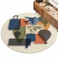 5ft Round Rug Travel Adventure Area Rugs for Living Room Bedroom ...