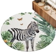 5ft Round Rug Tropical Zebra Butterfly Area Rugs for Living Room ...