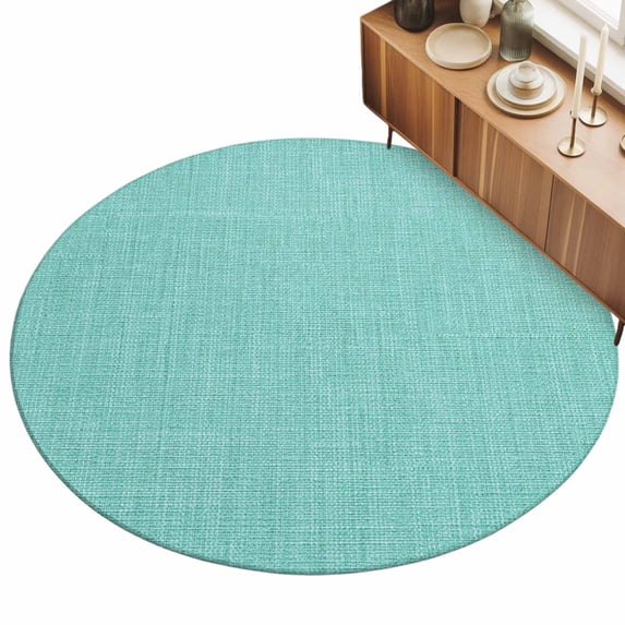 5ft Round Rug Turquoise Burlap Texture Area Rugs for Living Room ...