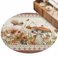 5ft Round Rug Vintage Mushroom Area Rugs for Living Room Bedroom ...