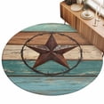 5ft Round Rug Vintage Teal Area Rugs for Living Room Bedroom Washable ...