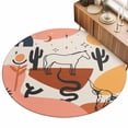 5ft Round Rug Western Boho Area Rugs for Living Room Bedroom Washable ...