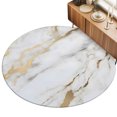 5ft Round Rug White Gold Marble Area Rugs for Living Room Bedroom ...
