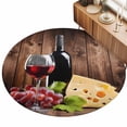 5ft Round Rug Wine Cheese Area Rugs for Living Room Bedroom Washable ...