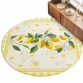 5ft Round Rug Yellow Lemons Area Rugs for Living Room Bedroom Washable ...
