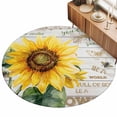5ft Round Rug Yellow Sunflower Area Rugs for Living Room Bedroom ...