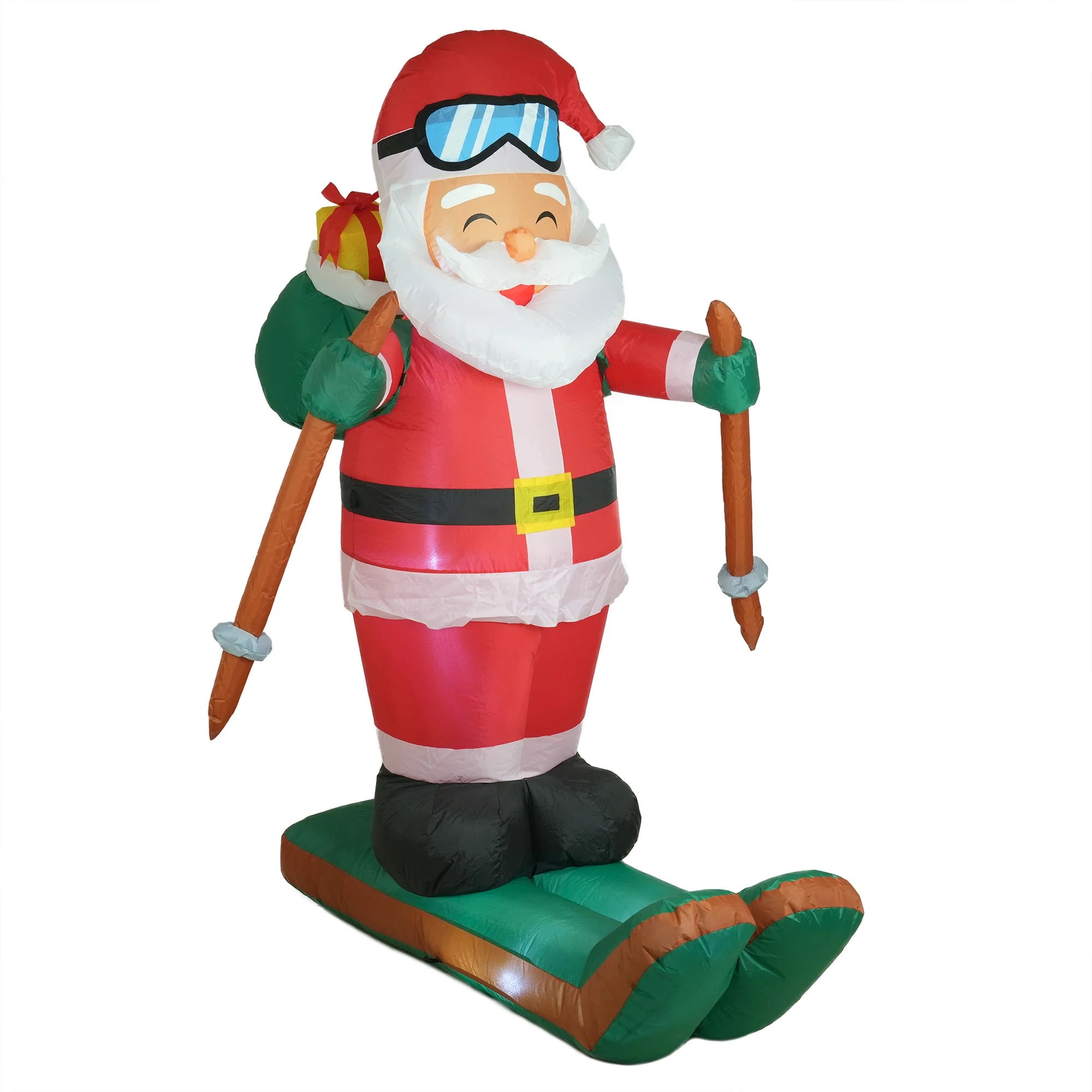 Large 5ft Blow-Up Santa on Skis - Christmas Inflatable by Seasonal LLC ...