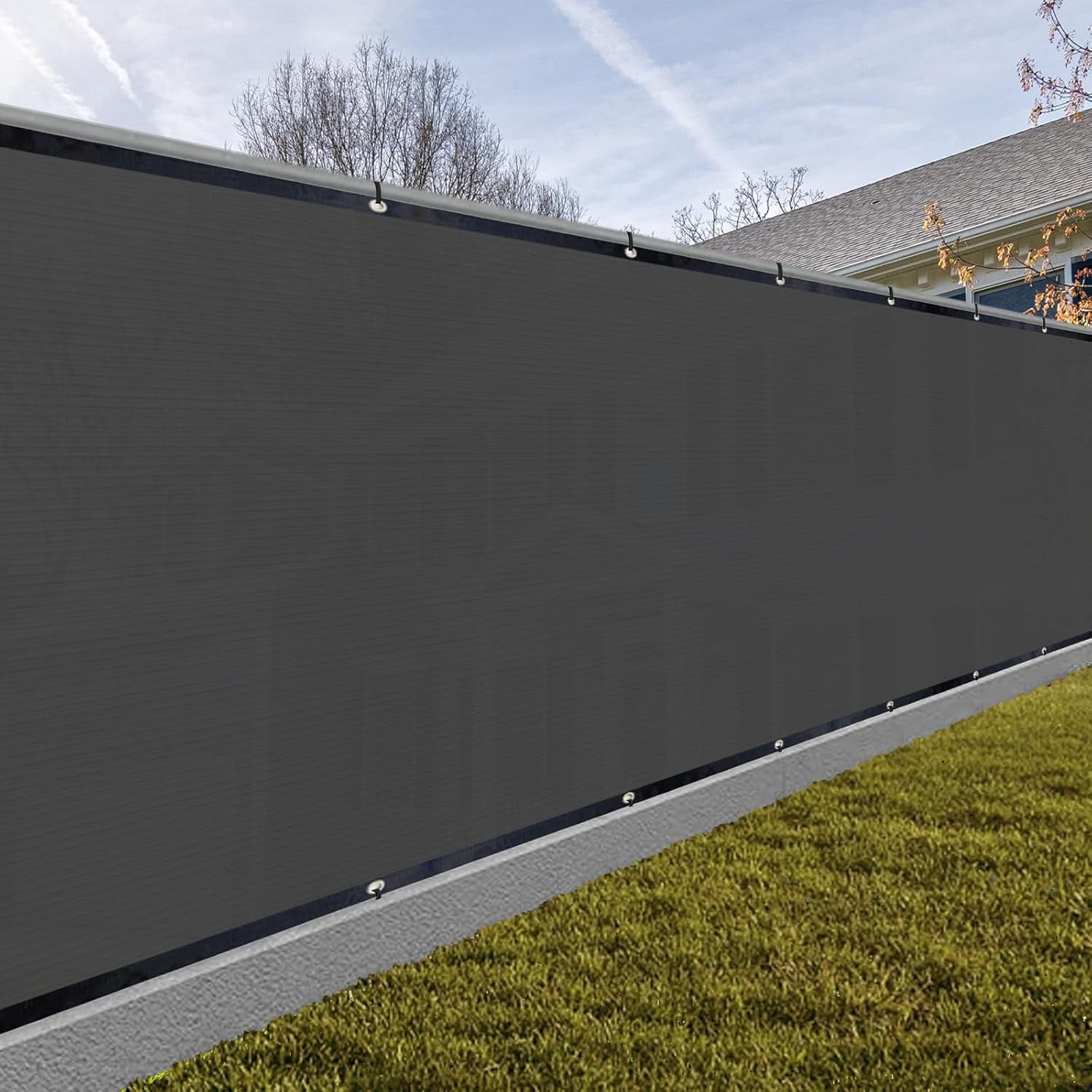 5ft X 24ft Charcoal Privacy Fence Screen - Heavy Duty, Dustproof, Noise ...