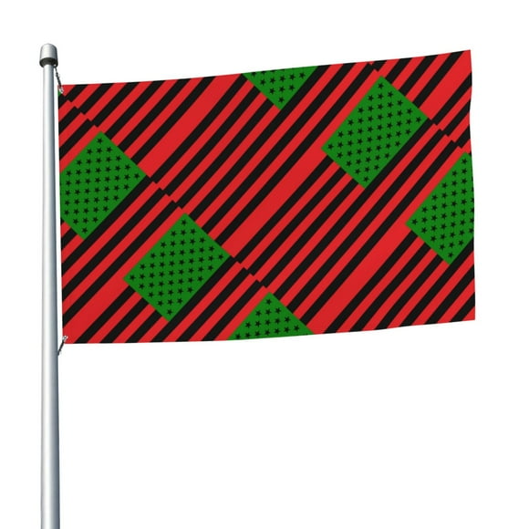 Black Red And Green Flag With Shield