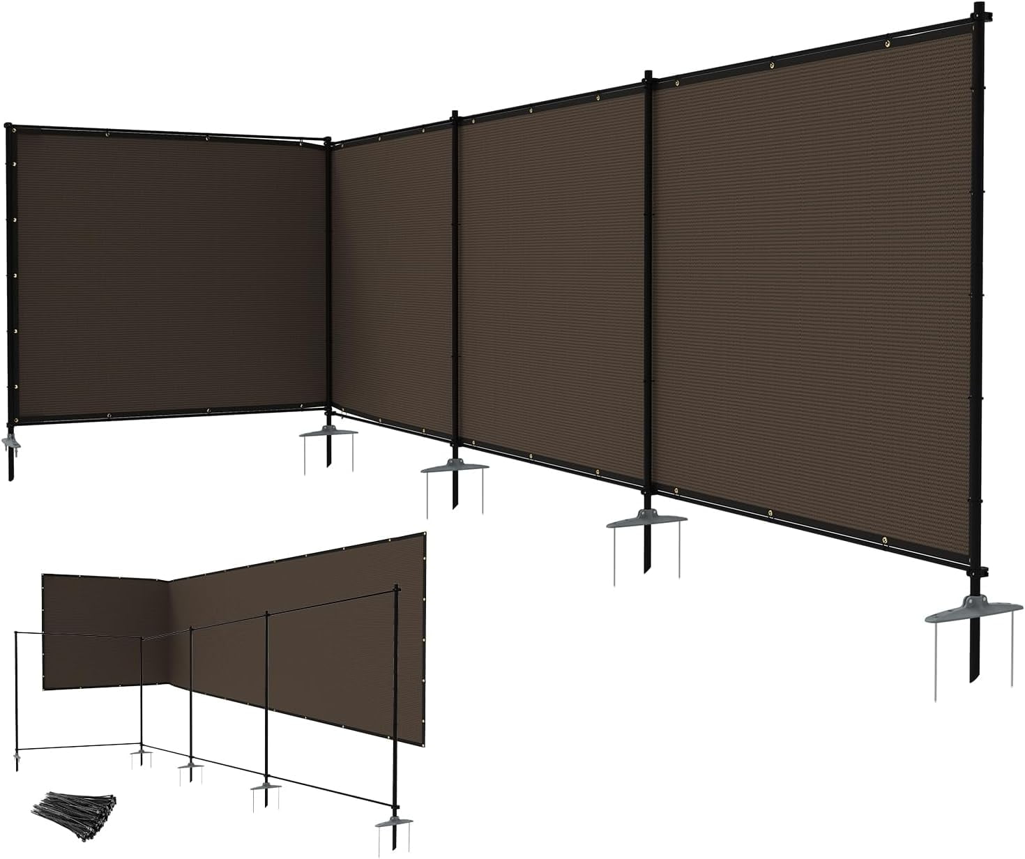 5ft x 24ft Outdoor Fence Fence Kit with Rods and Rails Ground Nails No ...