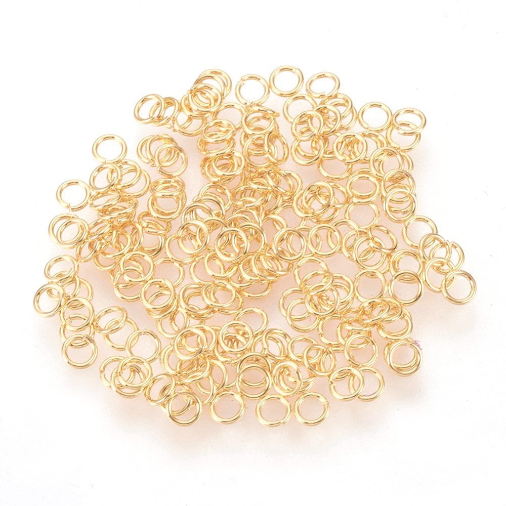5g 304 Stainless Steel Open Jump Rings Nickel Free Real 18K Gold Plated ...