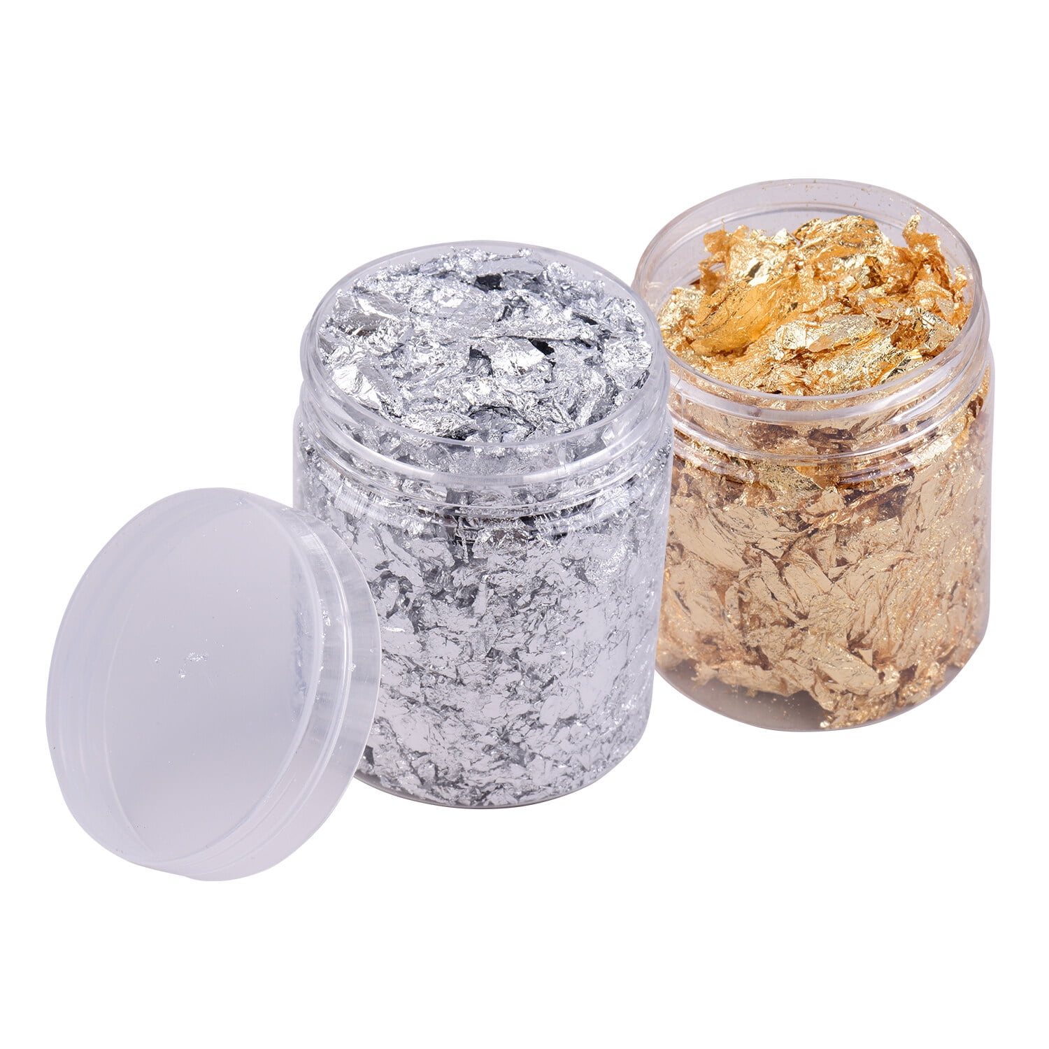 5g Per Color Imitation Gold Foil Flakes 2 Bottles Metallic Foil Flakes ...