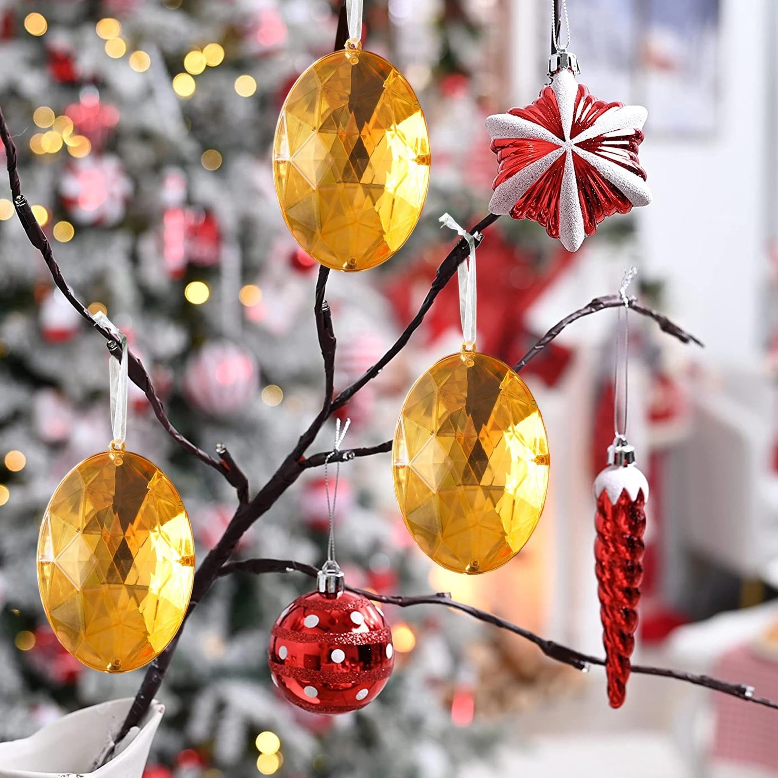 5in Jewel Ornament Square Jewel Ornaments for Christmas Tree Acrylic ...