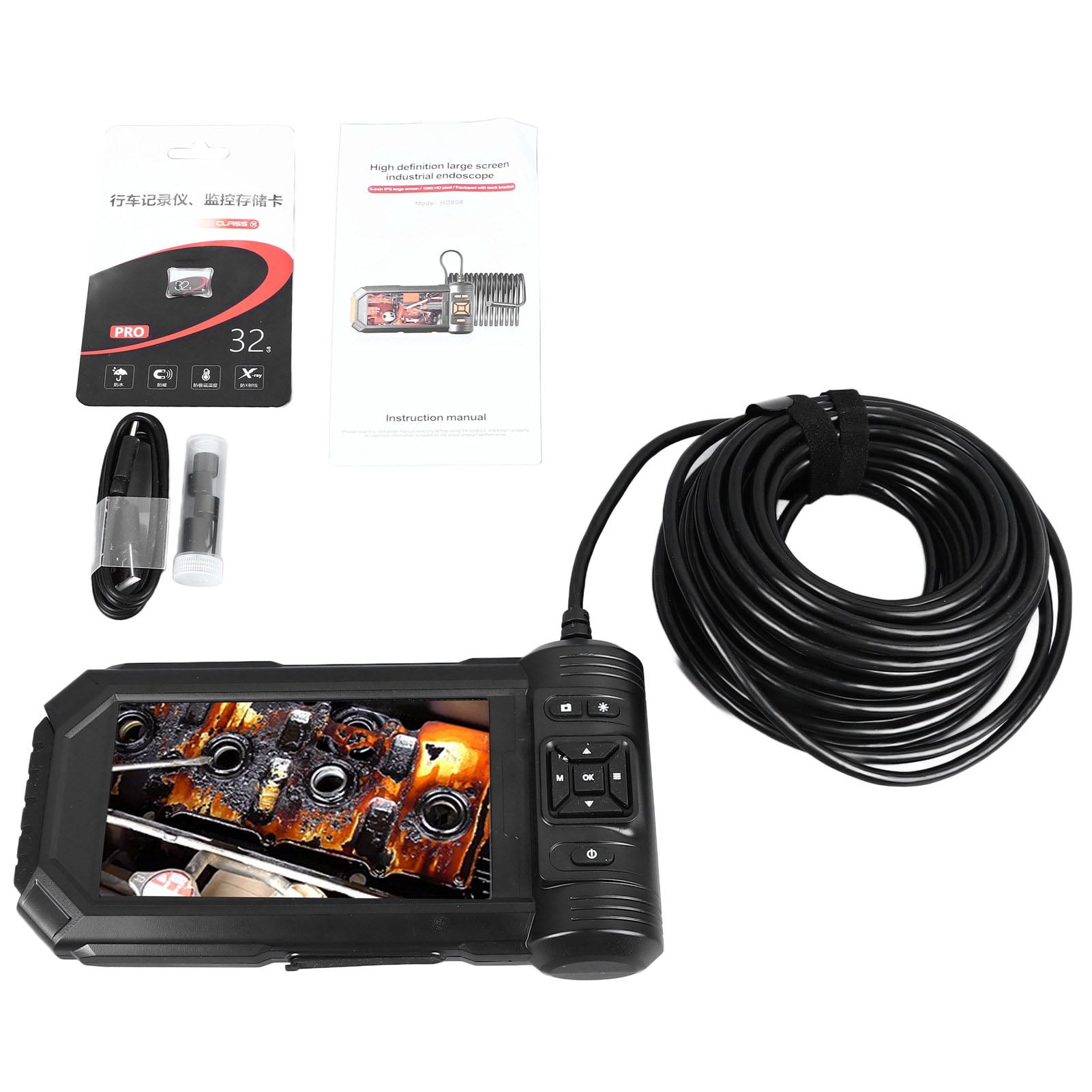 5in LCD Industrial Endoscope IP67 Waterproof Handheld Inspection Camera ...