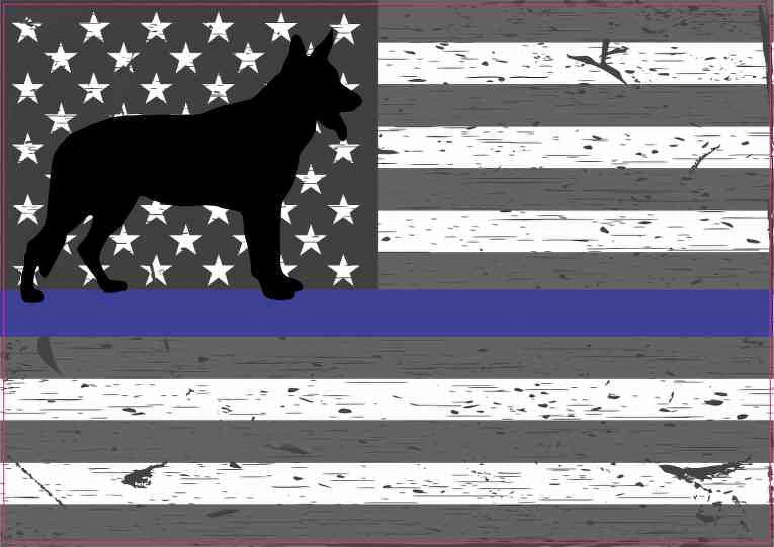 5in X 3.5in Rustic Canine Blue Lives Matter Sticker Vehicle Flag ...