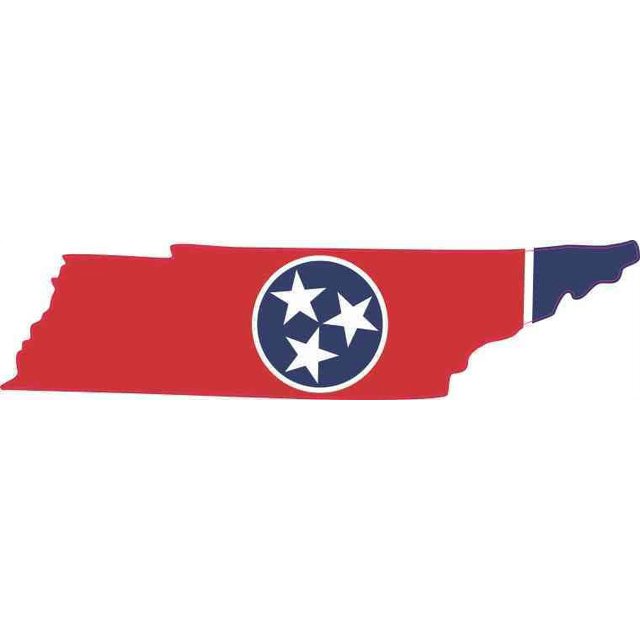 5in x 1.25in Die Cut Tennessee Sticker State Flag Car Decal Cup ...