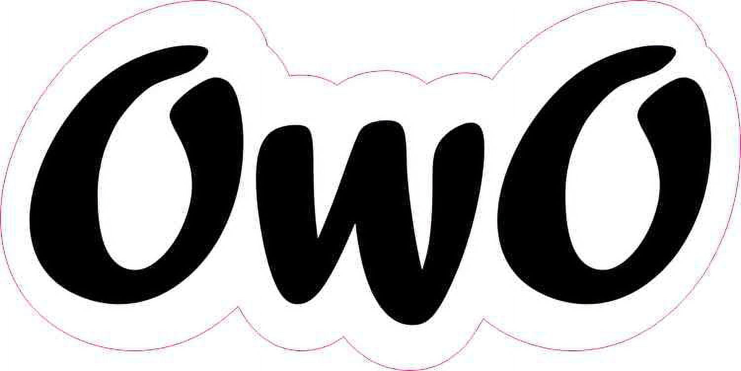 5in x 1.5in Cat Face OWO Sticker - Walmart.com