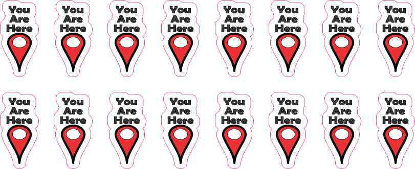 High Quality Vinyl 'You Are Here' Pointer Stickers, .5in x 1in, Pack of ...