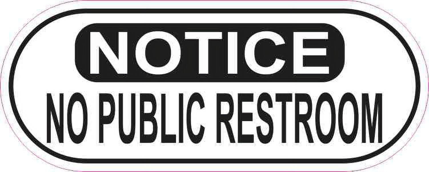 5in x 2in Oblong Notice No Public Restroom Sticker - Walmart.com