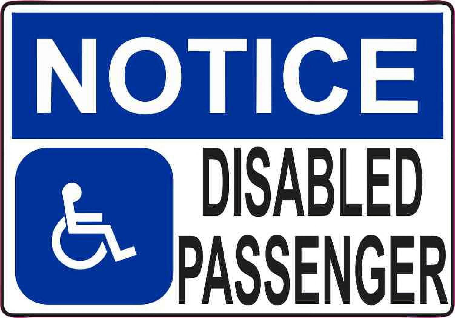 5in x 3.5in Disabled Passenger Magnet Vinyl Magnetic Vehicle Handicap ...
