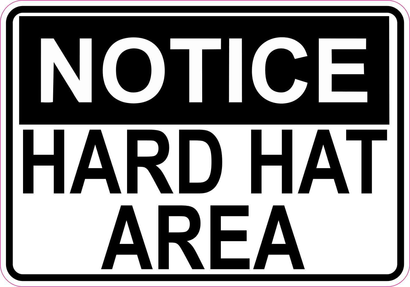 5in x 3.5in Hard Hat Area Magnet Construction Signs Magnetic Safety ...
