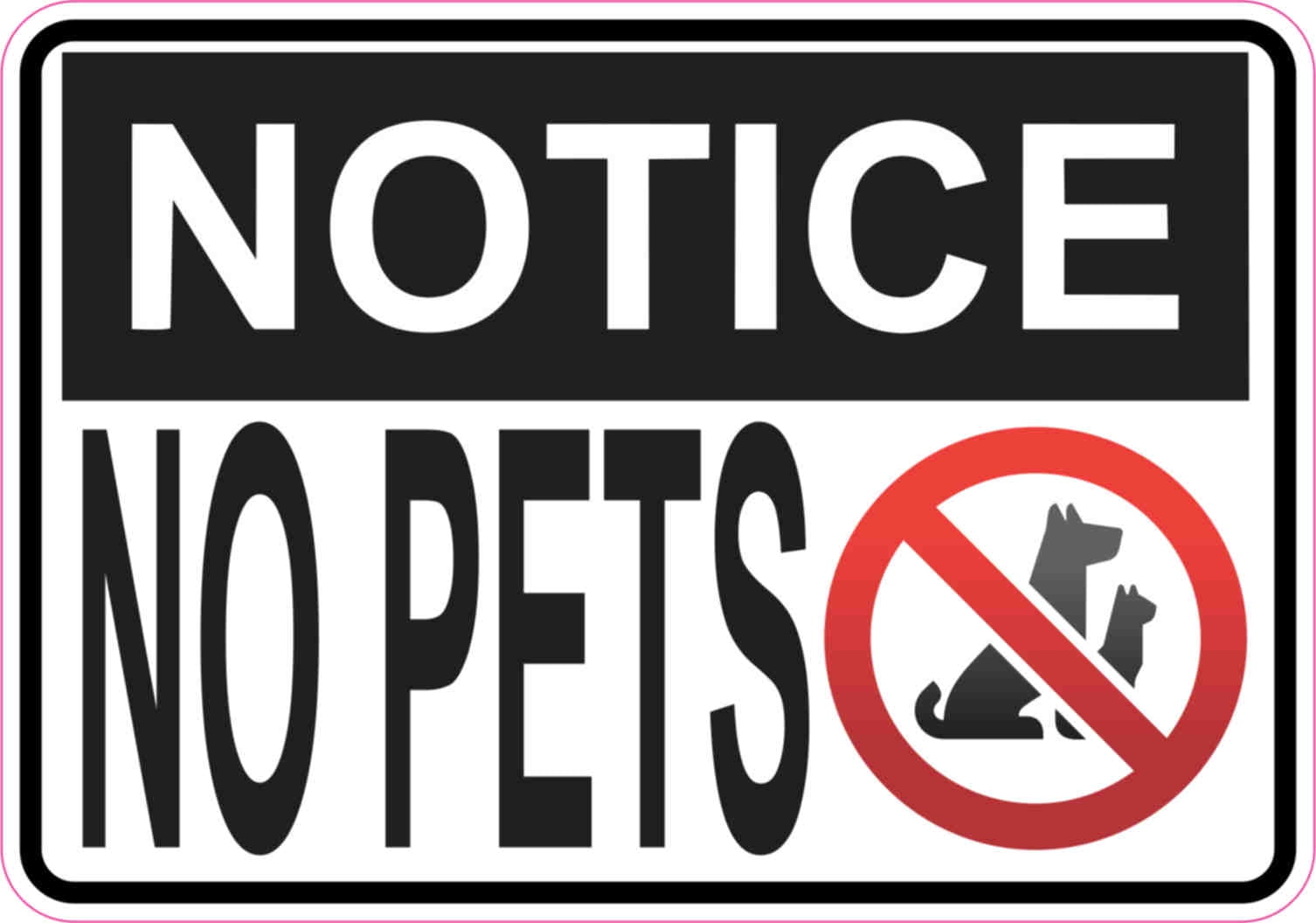 5in x 3.5in No Pets Sticker Vinyl Sign Business Door Signs Animal ...