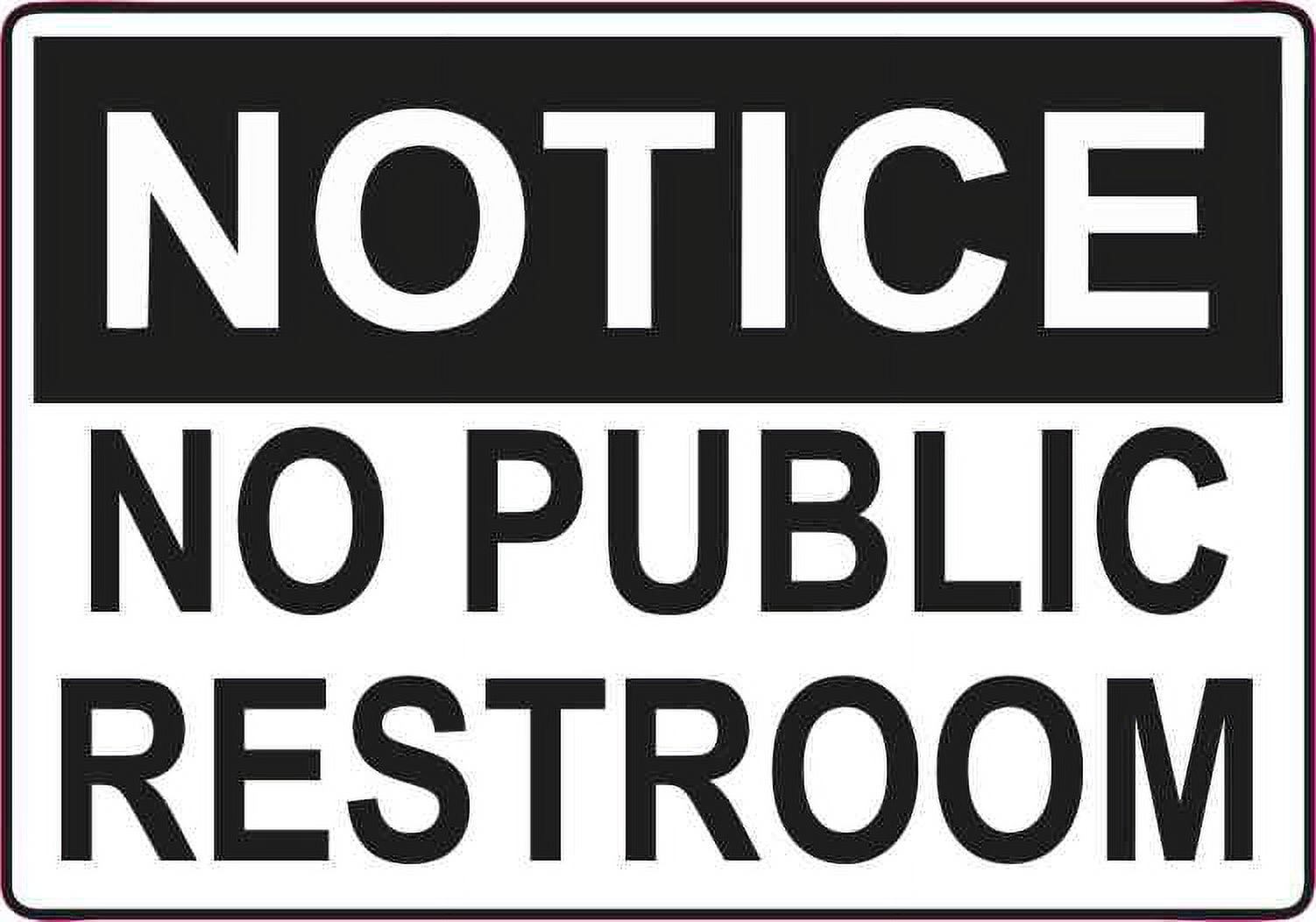 5in x 3.5in No Public Restroom Sticker Vinyl Door Signs Wall Sign ...