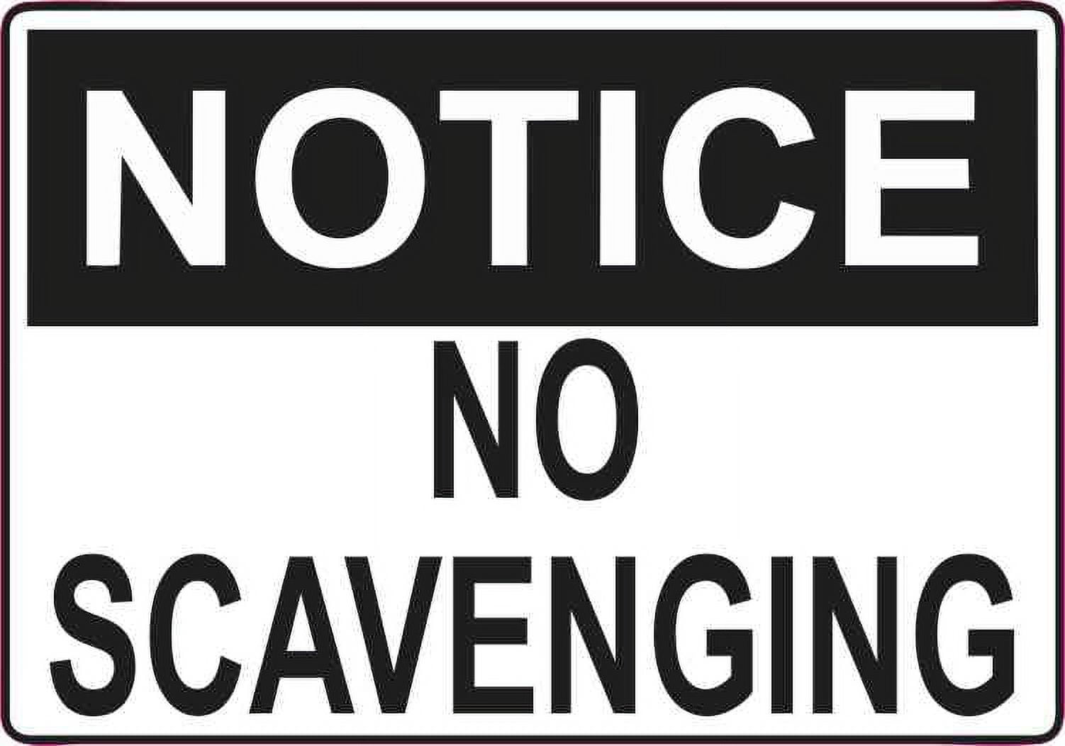 5in x 3.5in No Scavenging Sticker Vinyl Door Sign Wall Signs Stickers ...