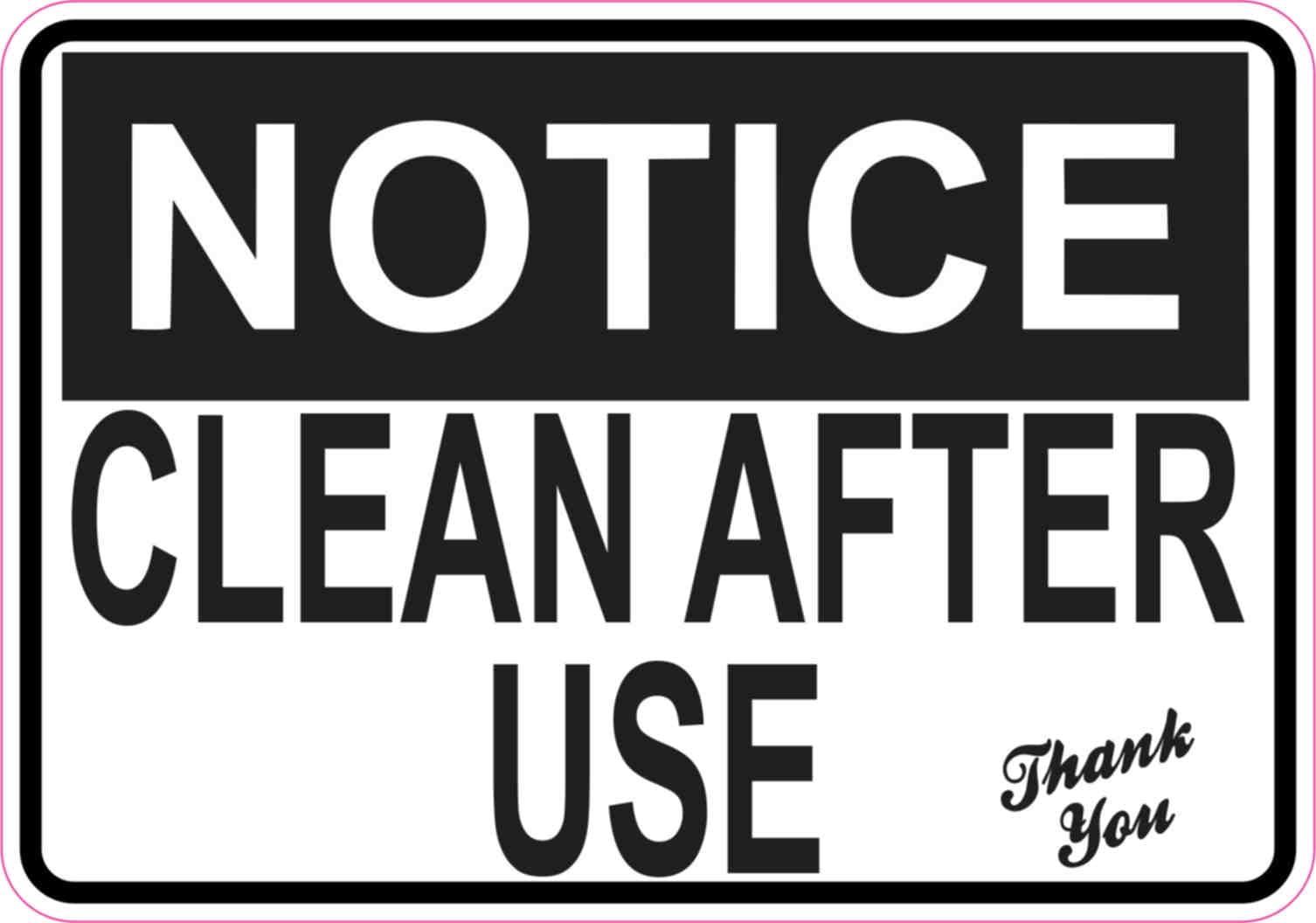 5in x 3.5in Notice Clean After Use Thank You Magnet Business Sign ...