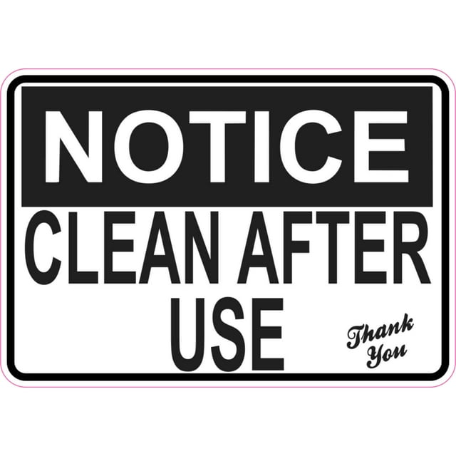 5in x 3.5in Notice Clean After Use Thank You Magnet Business Sign ...
