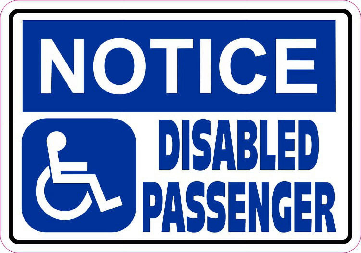 5in x 3.5in Notice Disabled Passenger Magnet - Walmart Business Supplies