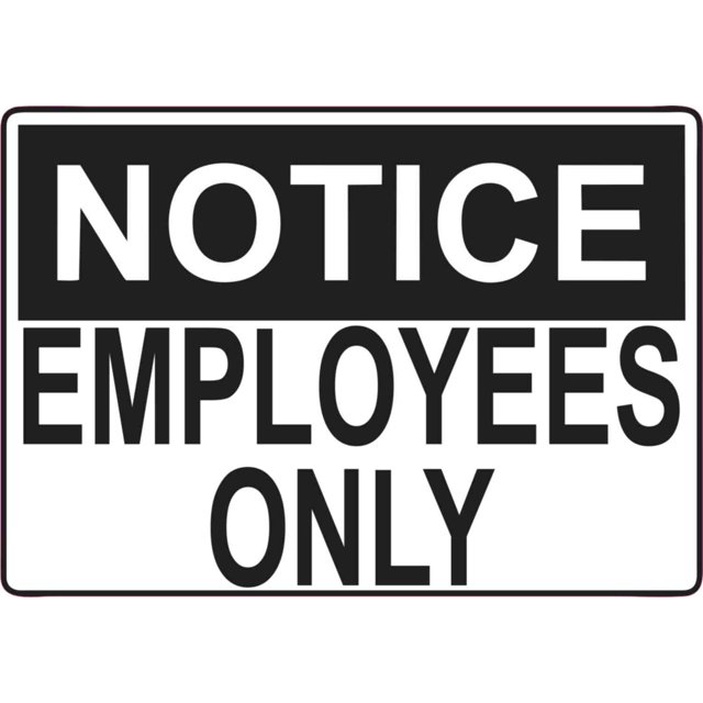 5in x 3.5in Notice Employees Only Sticker Vinyl Door Wall Sign Stickers ...