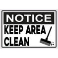 5in x 3.5in Notice Keep Area Clean Sticker - Walmart.com